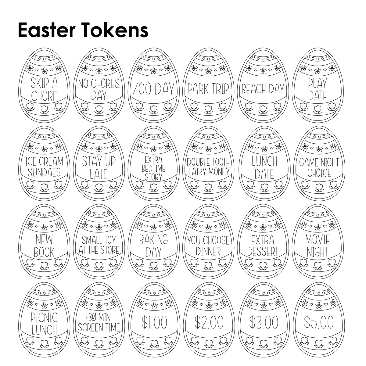 Reusable Easter Basket Coins (Set of 24) – Beck Street Woodworking